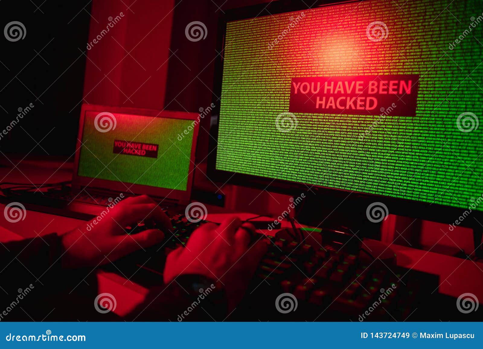 Crop Hands Hacking Computer Stock Image - Image of password, gadget ...