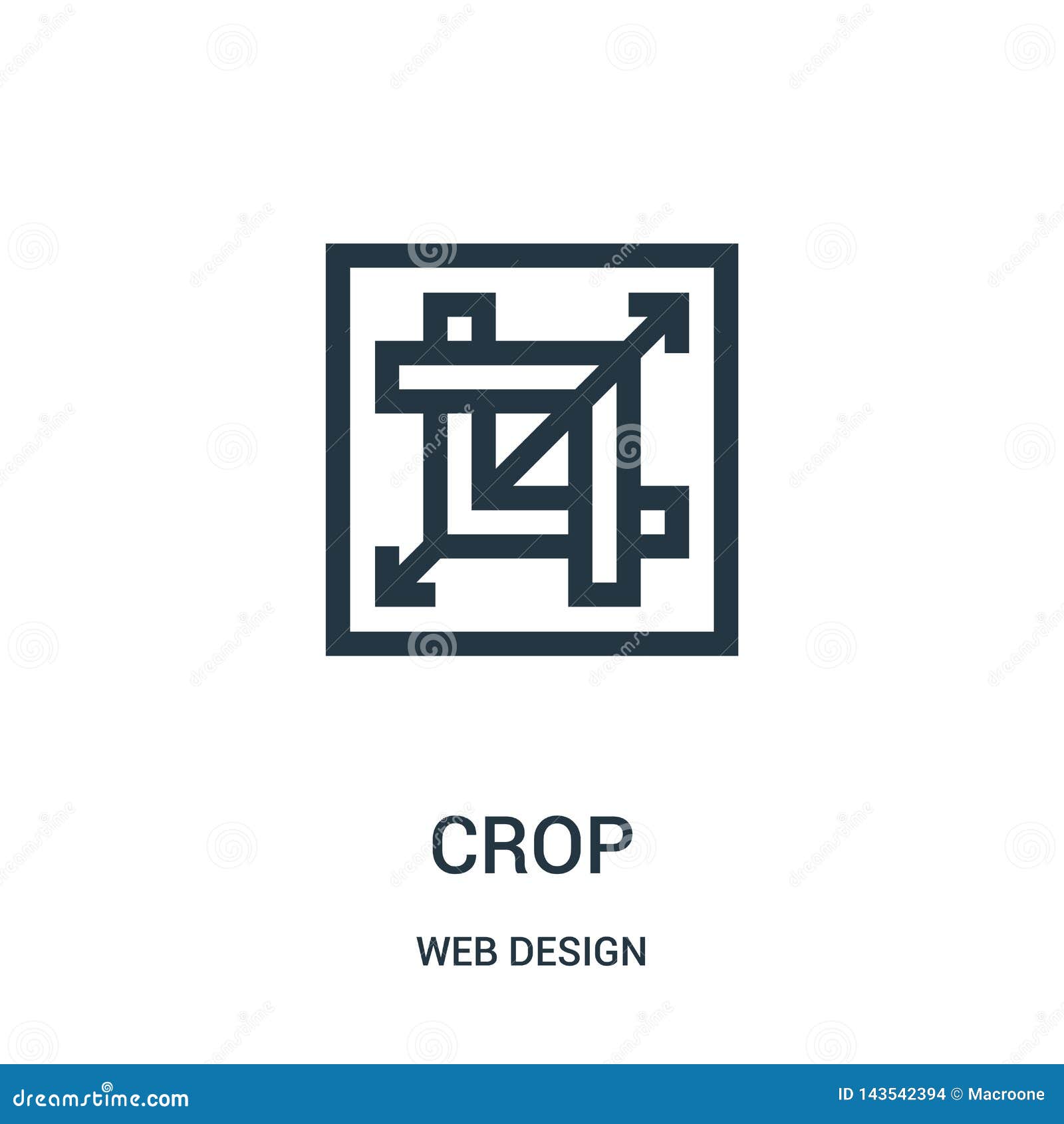 Crop Icon Vector from Web Design Collection. Thin Line Crop Outline ...