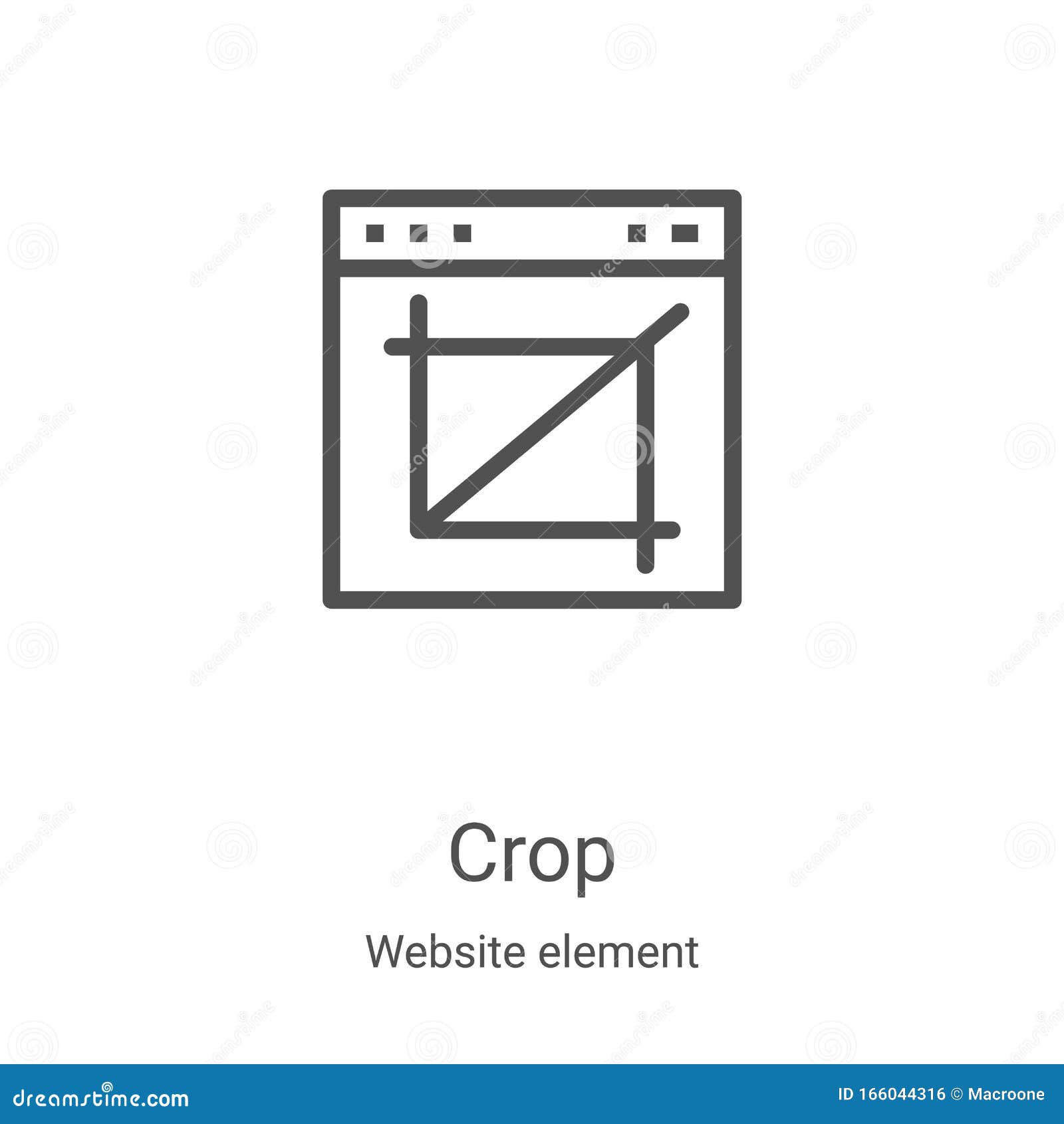 Crop Icon Vector from Website Element Collection. Thin Line Crop ...