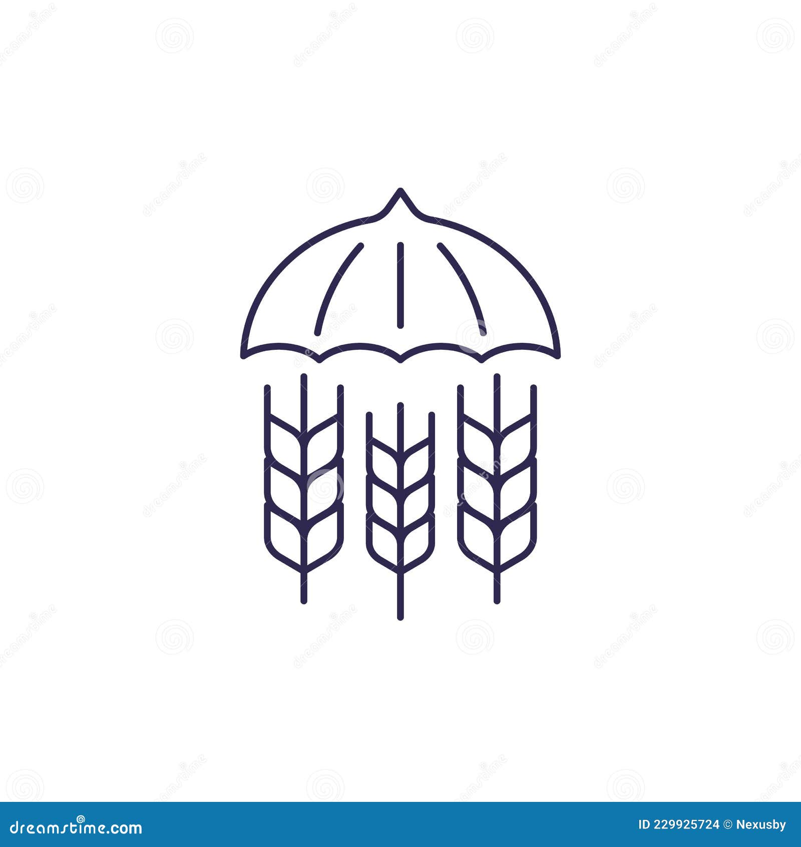 Crop Insurance Line Icon on White, Vector Stock Vector - Illustration ...