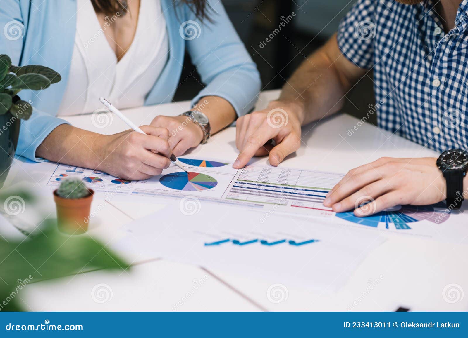 Crop People Comparing Data Chart. High Quality Photo Stock Image ...