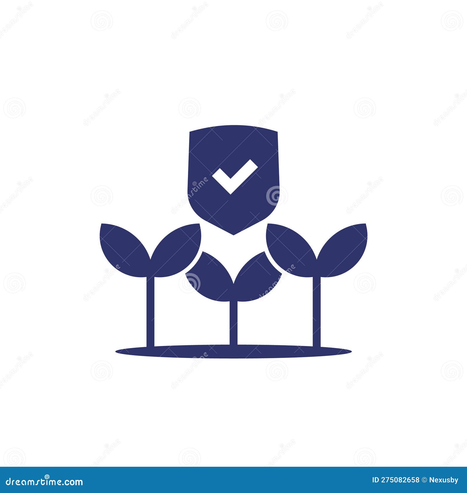 Crop Protection Icon with Plants and Shield Stock Vector - Illustration ...