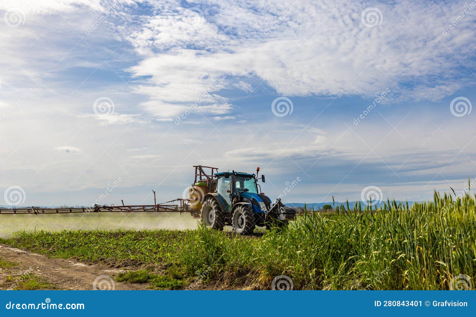 Crop Spray Machine Spraying Stock Image - Image of equipment, rural ...