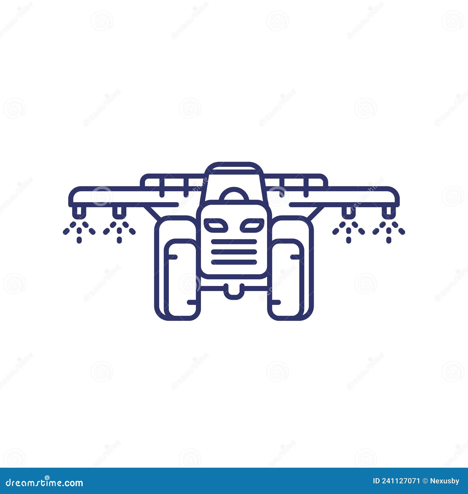 Crop Sprayer, Tractor Line Icon Cartoon Vector | CartoonDealer.com ...