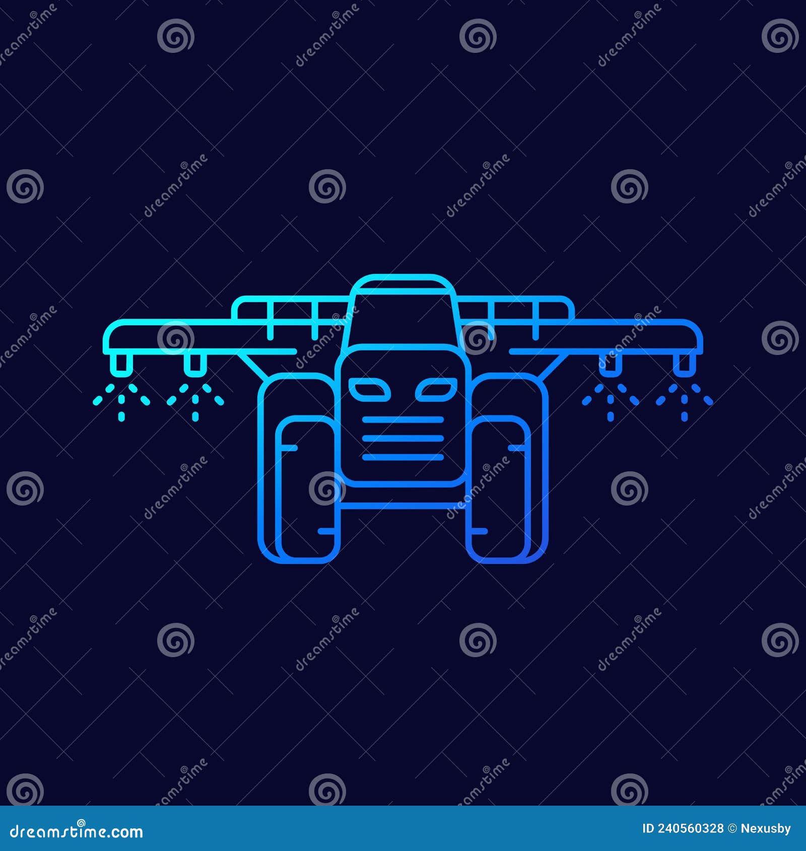 Crop Sprayer, Tractor Line Vector Icon Stock Vector - Illustration of ...