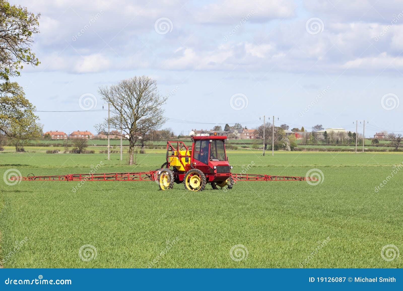 Crop spraying stock image. Image of arable, blue, trees - 19126087