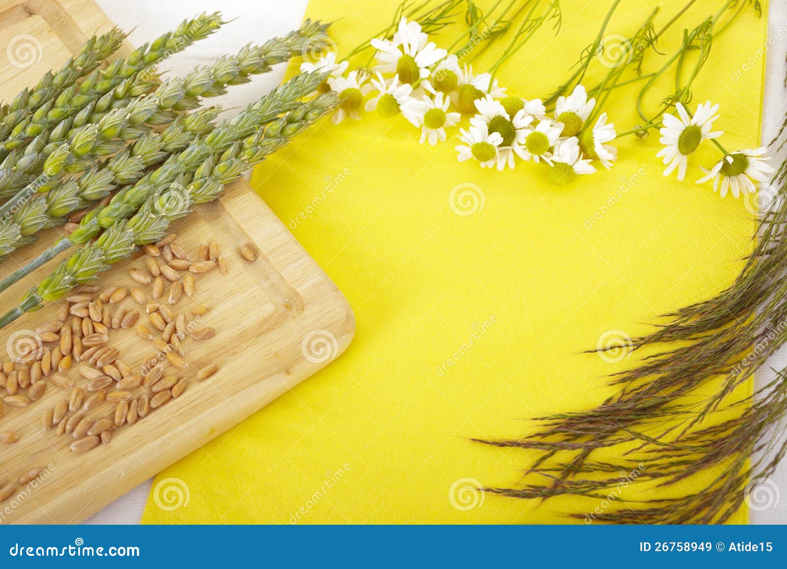 Crop on a table. stock image. Image of flower, wheat - 26758949