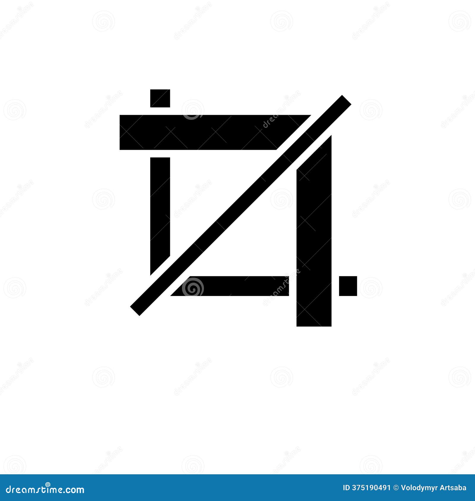 Crop Tool Icon Vector In Clipart Style. Cropping Sign Symbol ...