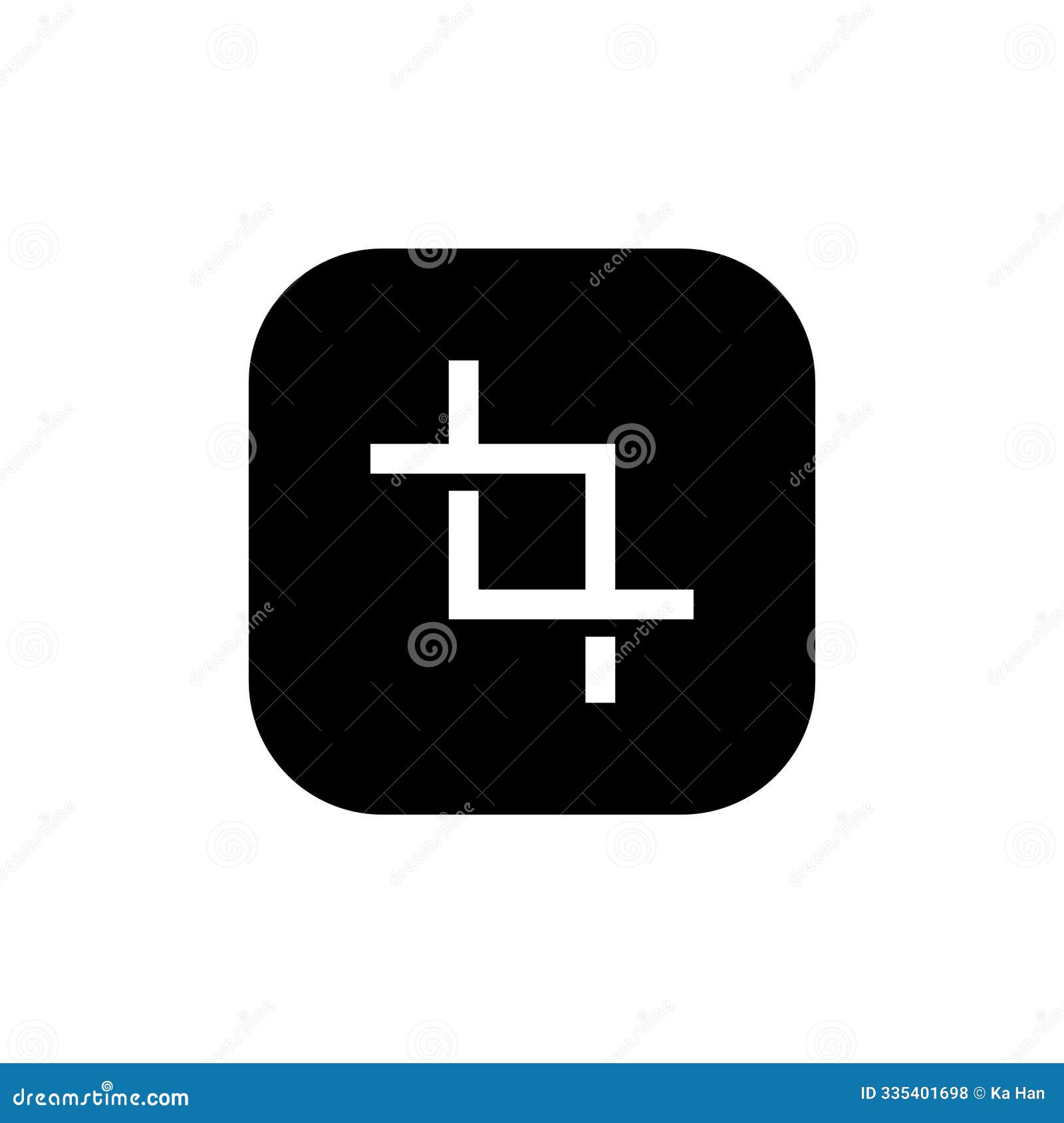 Crop Tool Icon on Black Square. Cropping Concept Stock Illustration ...