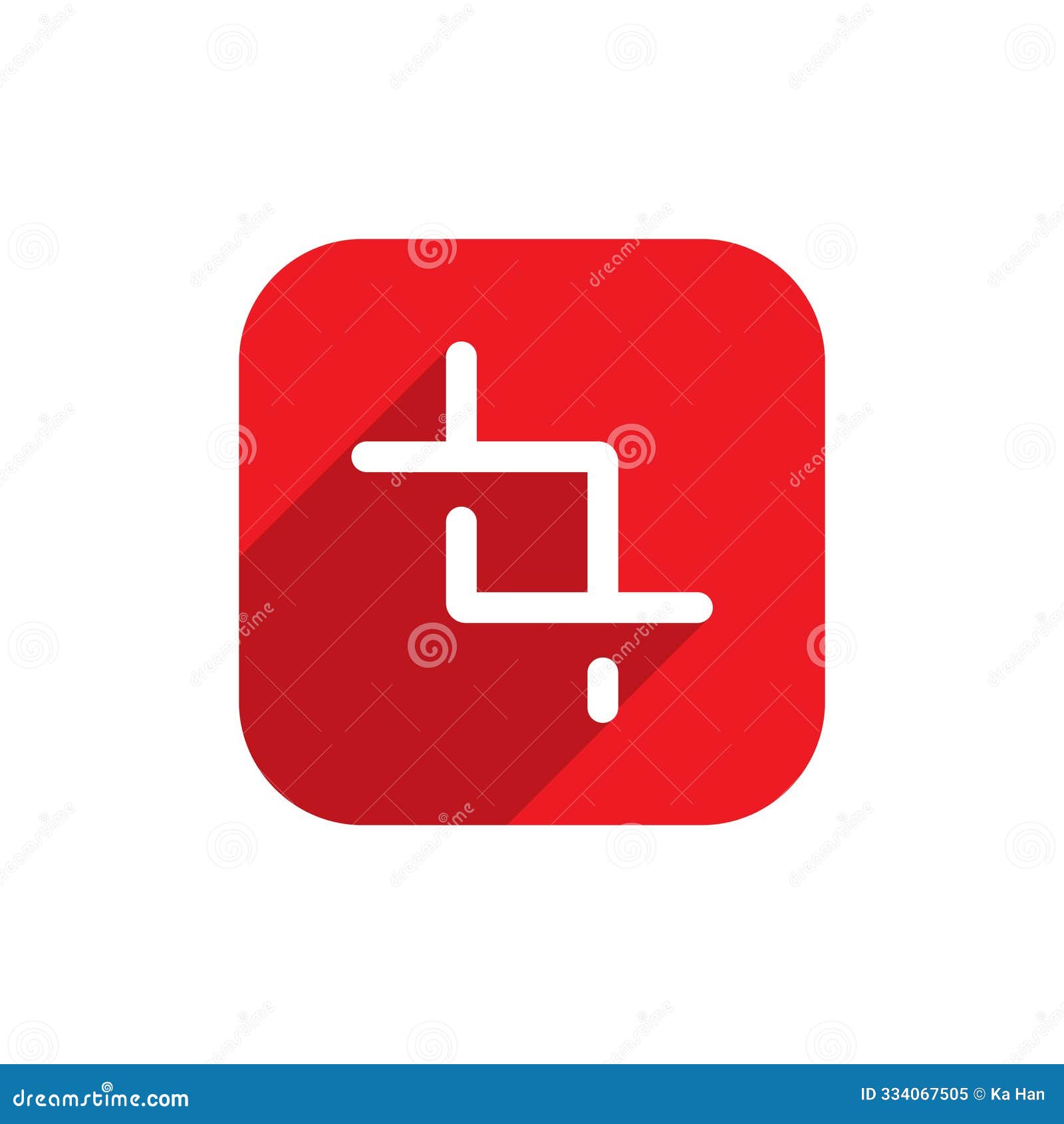 Crop Tool Icon on Red Square. Cropping Sign Symbol Stock Vector ...