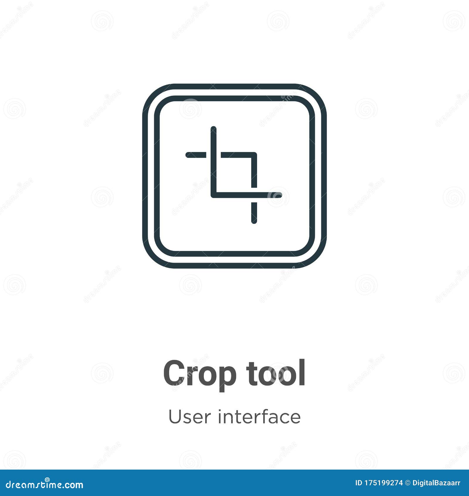 Crop Tool Outline Vector Icon. Thin Line Black Crop Tool Icon, Flat ...