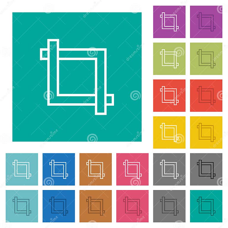 Crop Tool Square Flat Multi Colored Icons Stock Vector - Illustration ...
