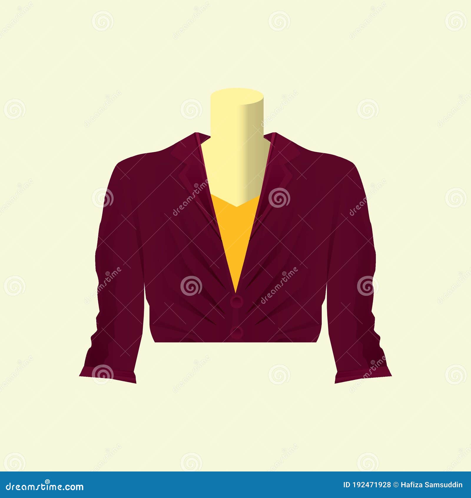 Crop Top Jacket. Vector Illustration Decorative Design Stock Vector ...