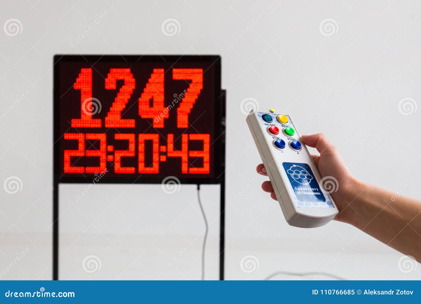 Somebody`s Hand Pressing a Button on a Control Panel. Stock Image ...