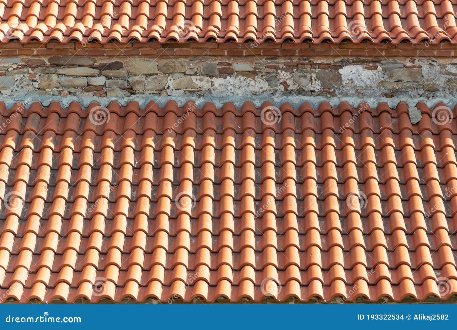 Crop View of Tiled Roof, Pattern Stock Photo - Image of construction ...