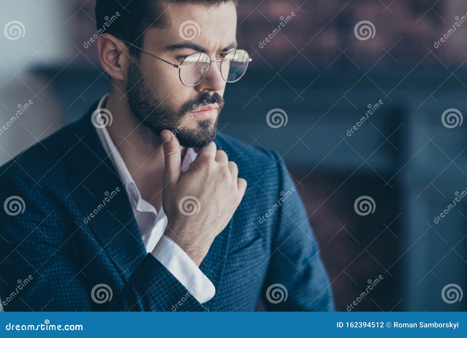 Cropped Close-up Portrait of His he Nice Attractive Serious Imposing ...