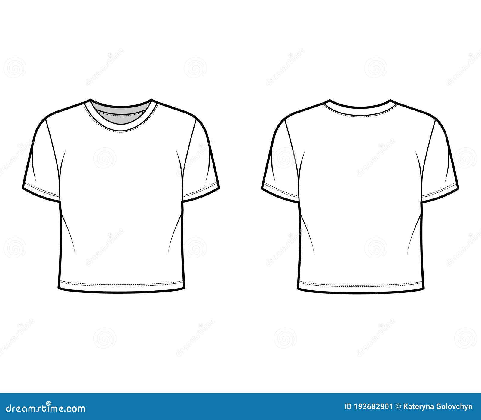Cropped Cotton-jersey T-shirt Technical Fashion Illustration with ... Cropped Cotton-jersey T-shirt Technical Fashion Illustration with ...