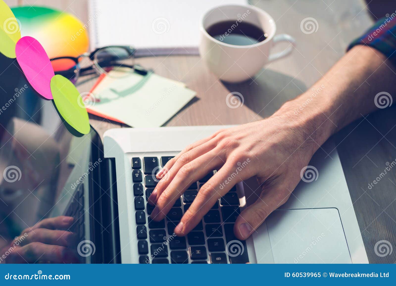 Cropped Hand of Graphic Designer Working on Laptop Stock Image - Image ...