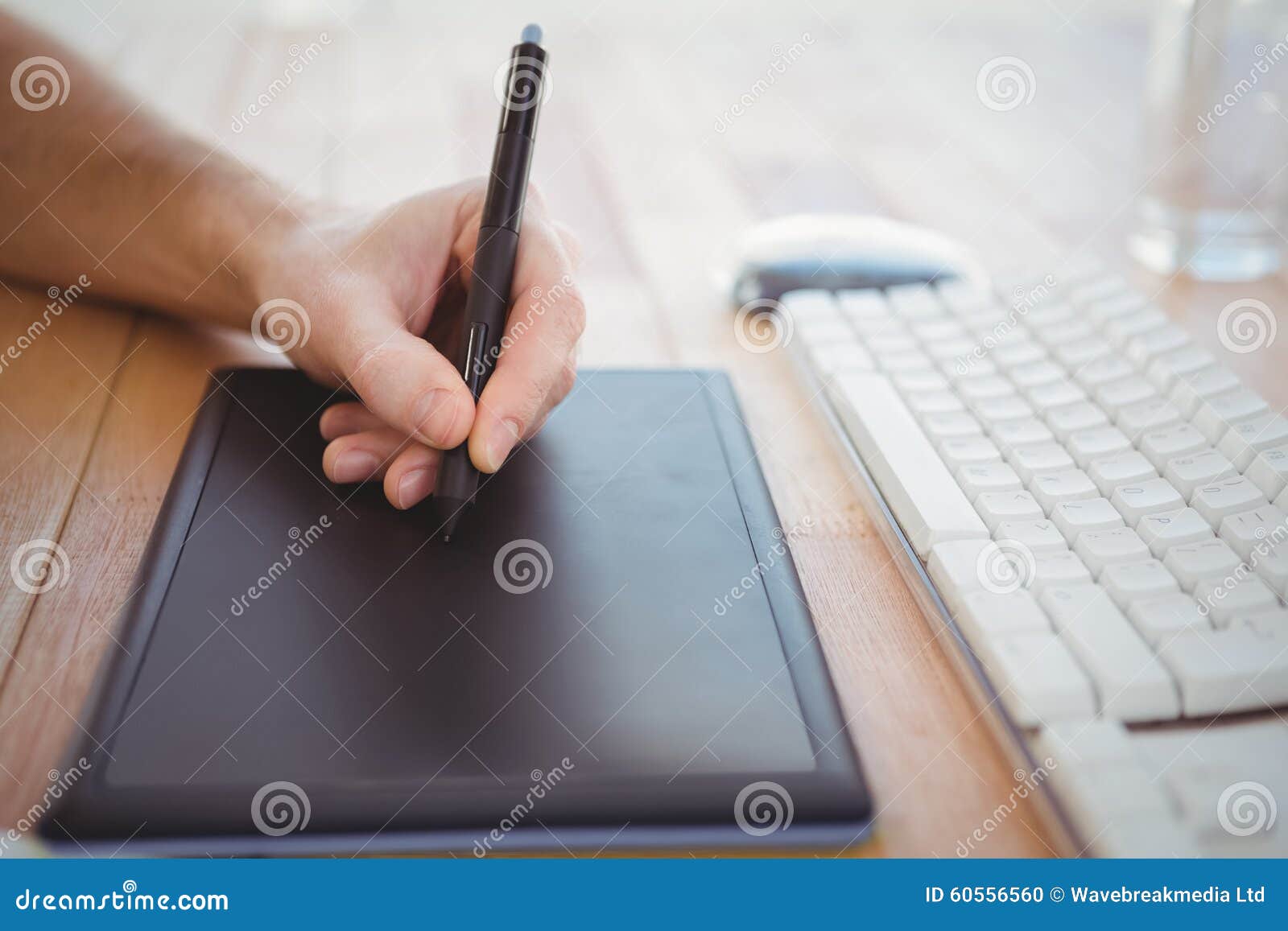 Cropped Hand of Man Using Graphics Tablet Stock Photo - Image of ...