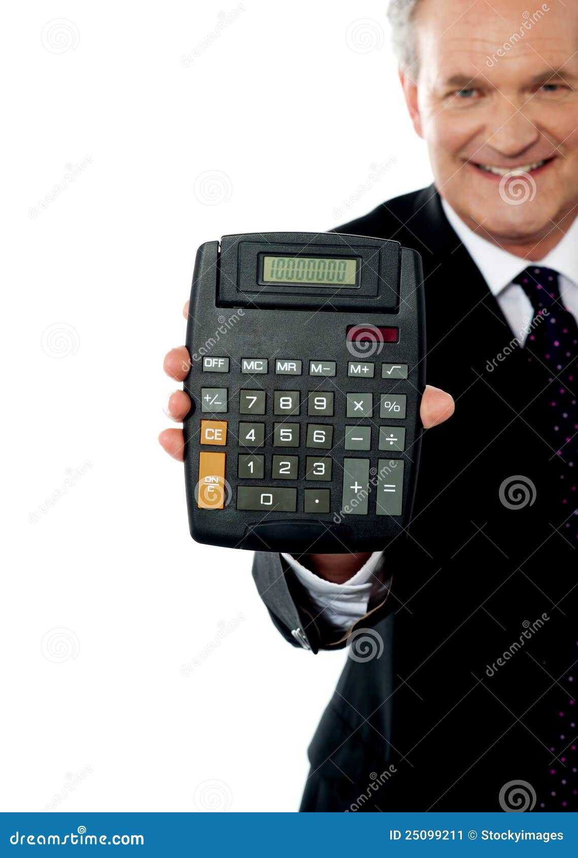 Cropped Image of a Businessman Showing Calculator Stock Image - Image ...