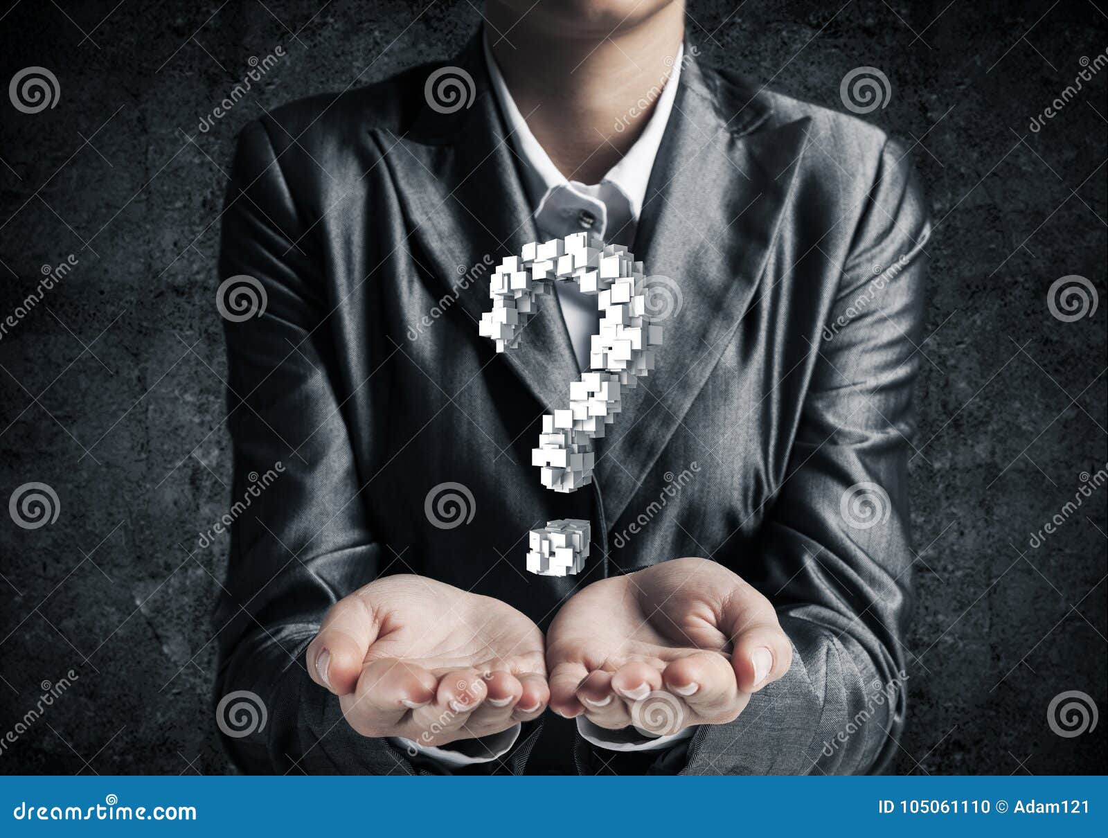 Businessman Presenting Question Mark. Stock Photo - Image of human ...