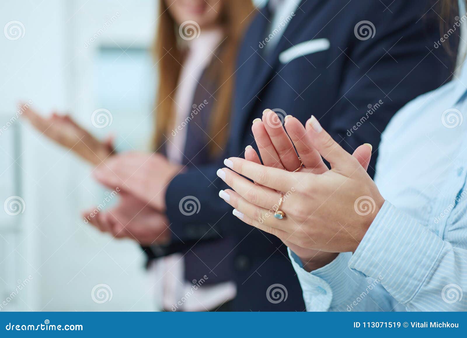 Cropped Image of Businesspeople Clapping. Stock Image - Image of people ...