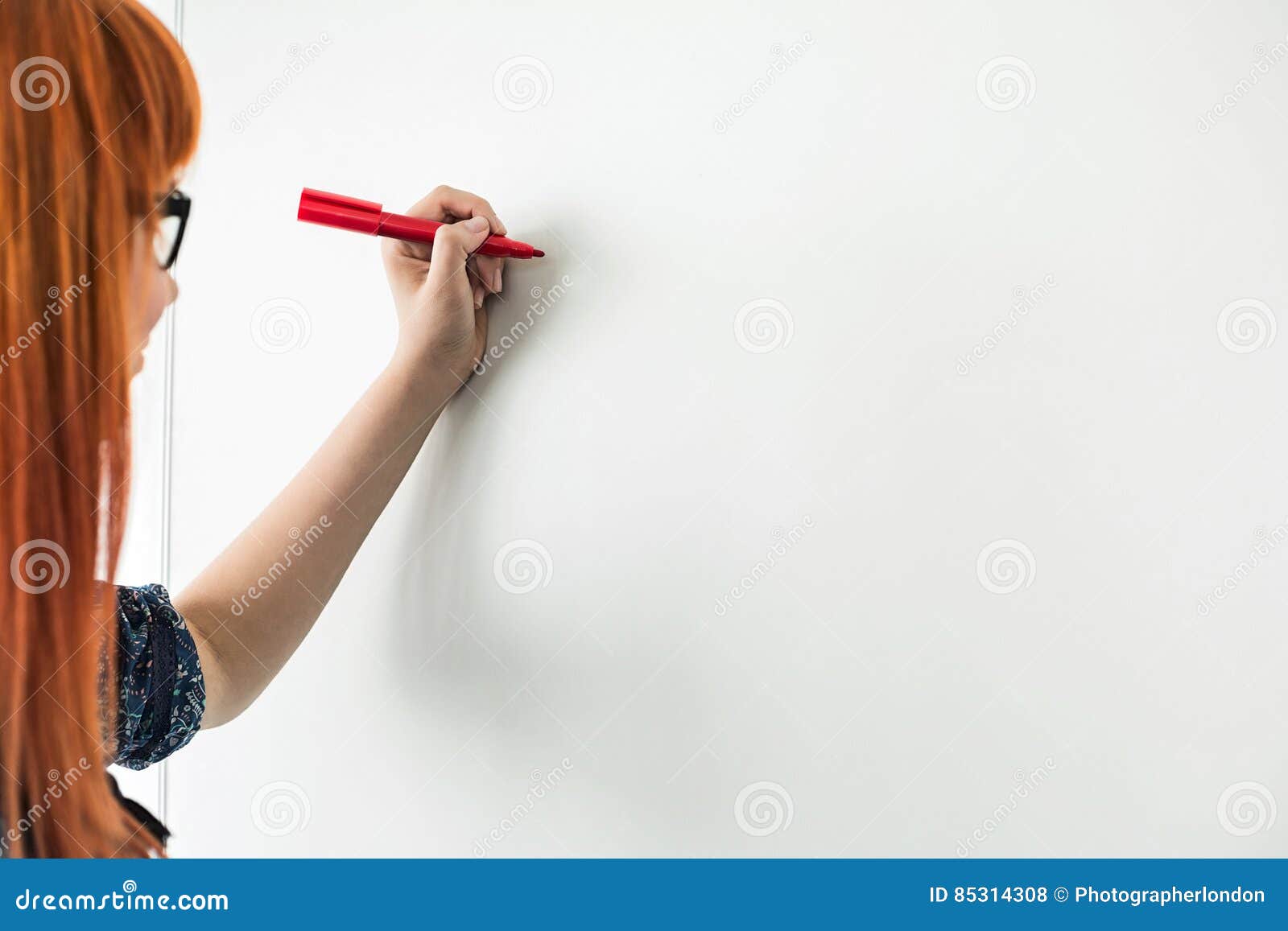 Cropped Image of Businesswomen Writing on Whiteboard in Creative Office ...