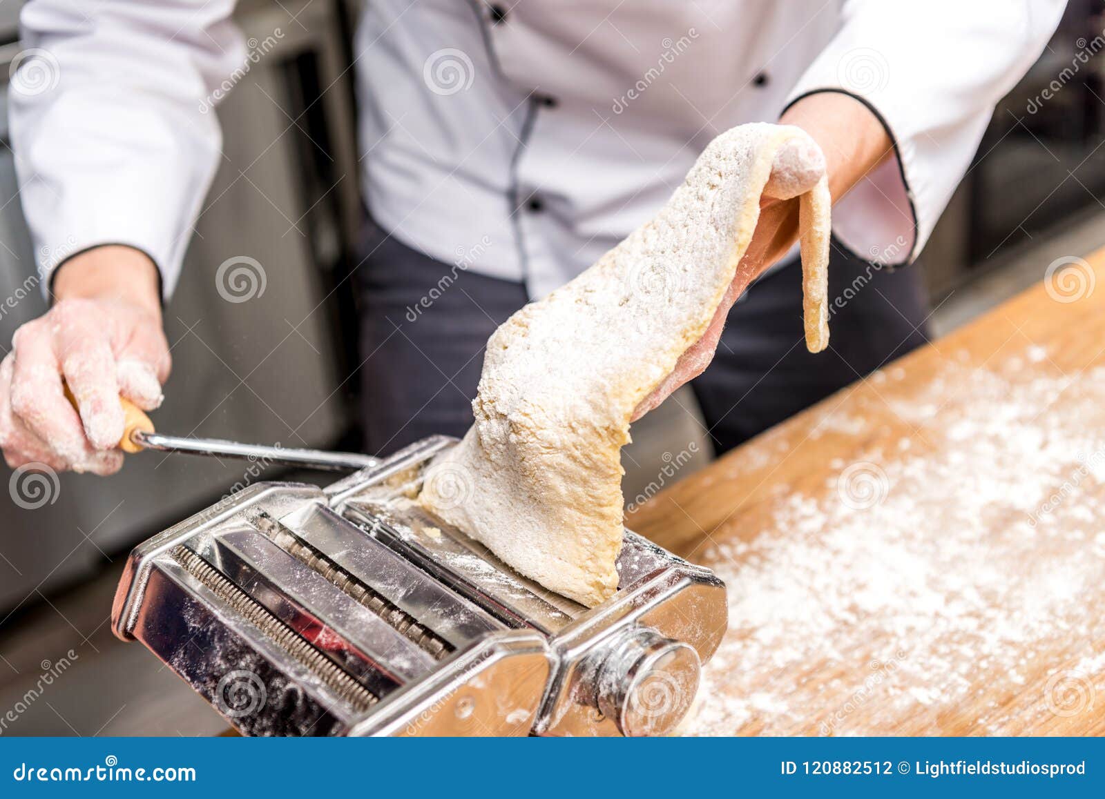 Cropped Image of Chef Making Pasta Stock Photo - Image of alone ...