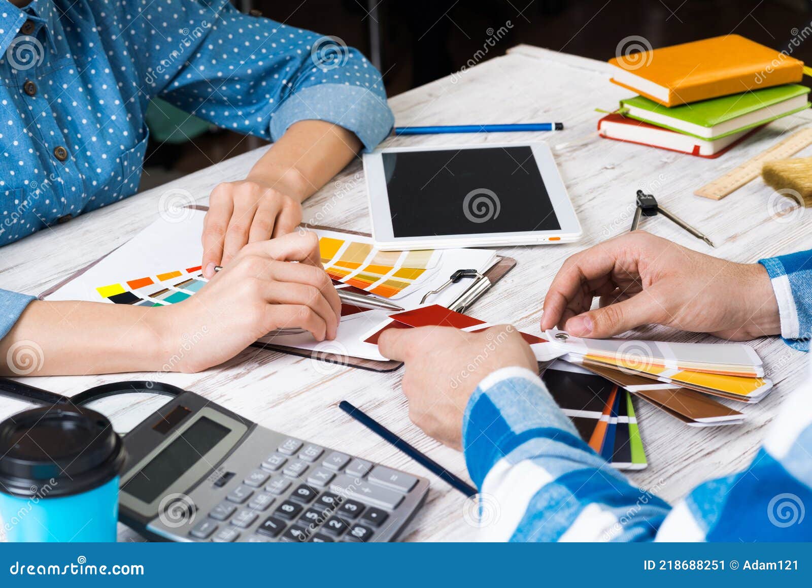 Cropped Image of Designer and Client Meeting Stock Image - Image of ...
