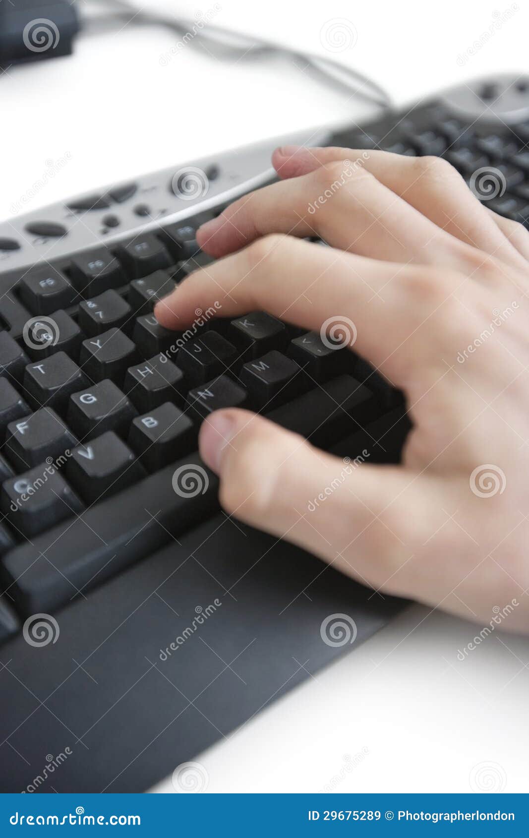 Cropped Image of a Hand on Computer Keyboard Stock Image - Image of ...