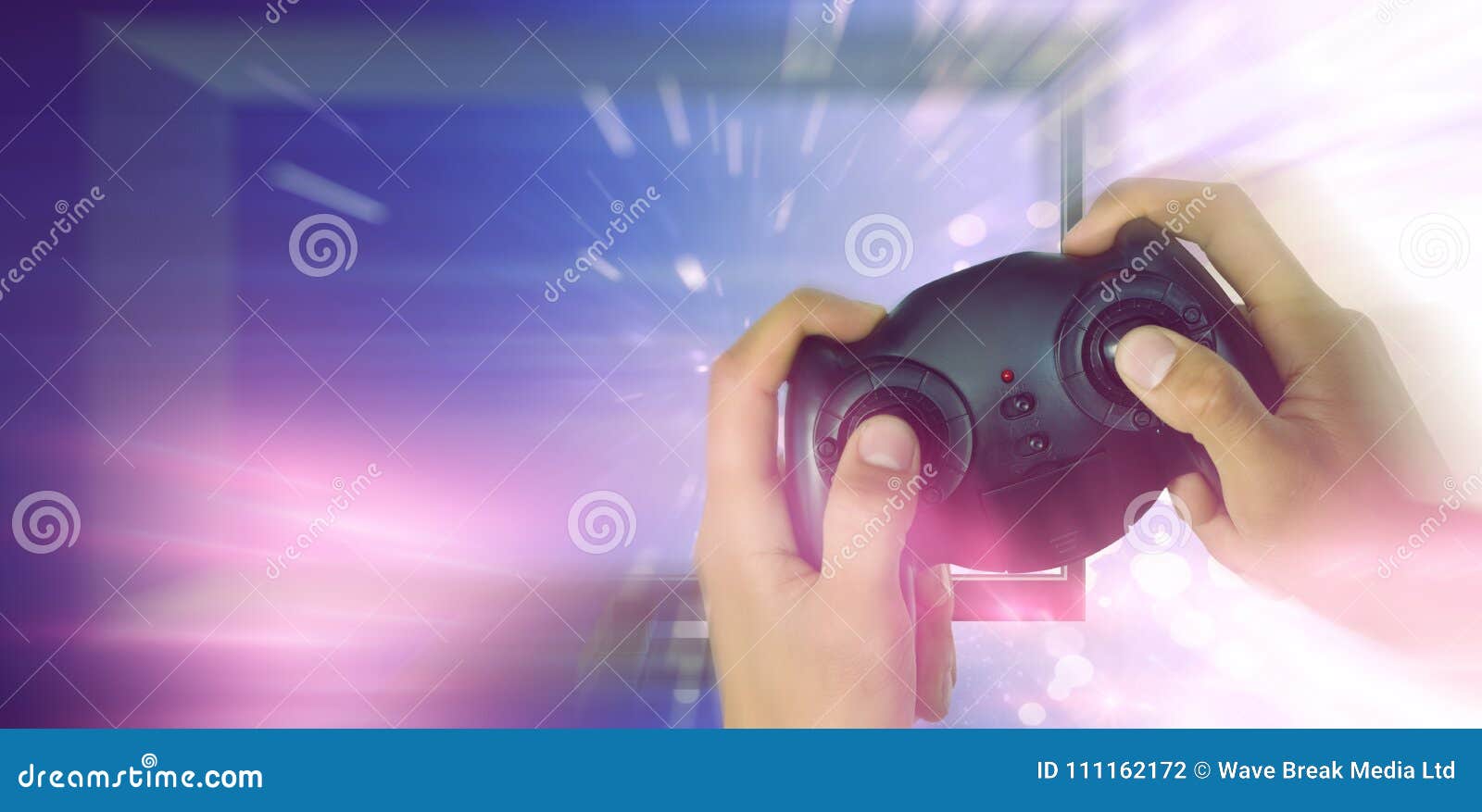 Composite Image of Cropped Image of Hands Holding Controller Stock ...