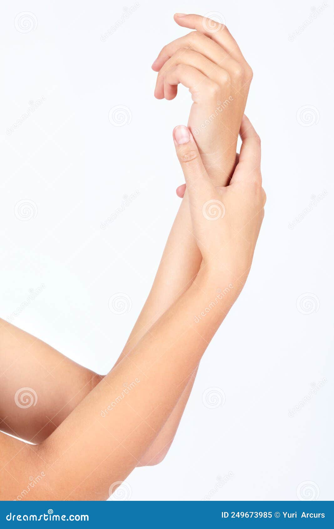 Soft Touch. Cropped Image of Hands Rubbing Together - Skin Care. Stock ...