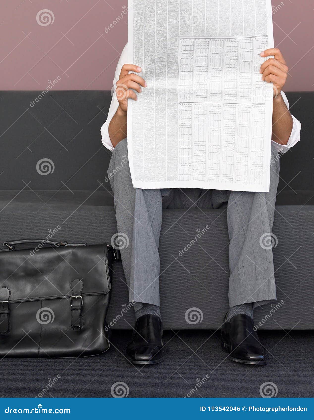 Cropped Image of Man Reading Newspaper Stock Photo - Image of home ...