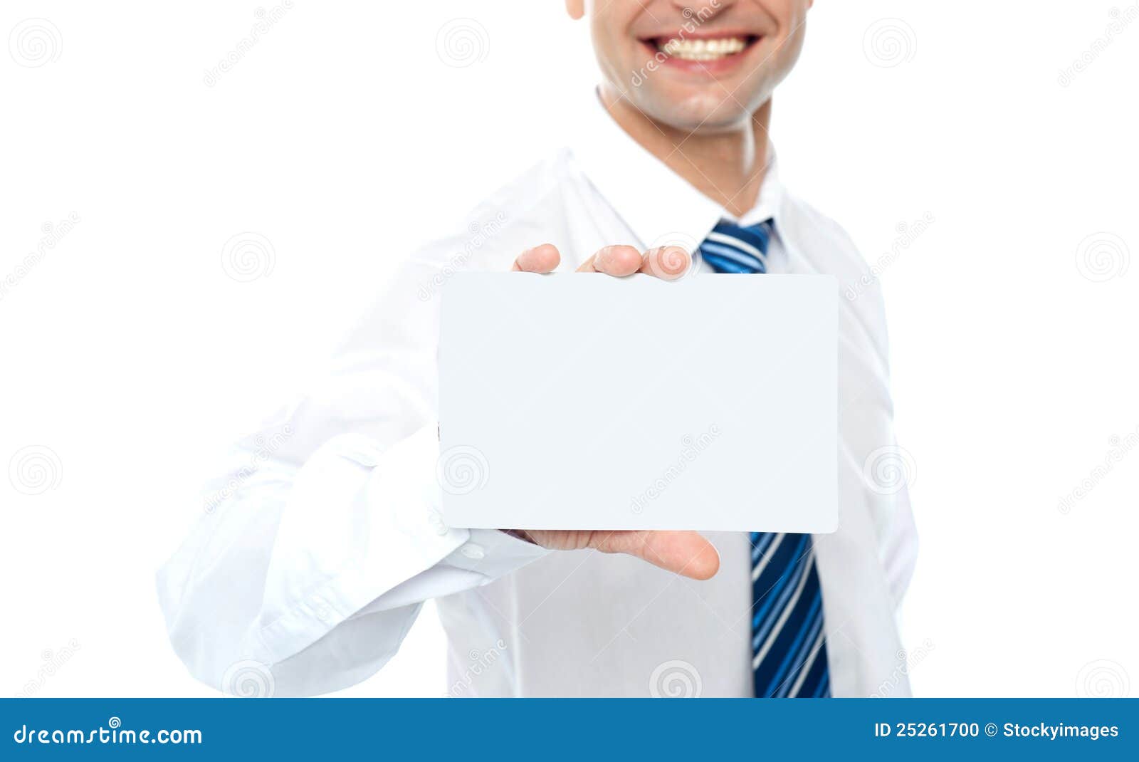 Cropped Image of Man Showing Business Card Stock Photo - Image of copy ...