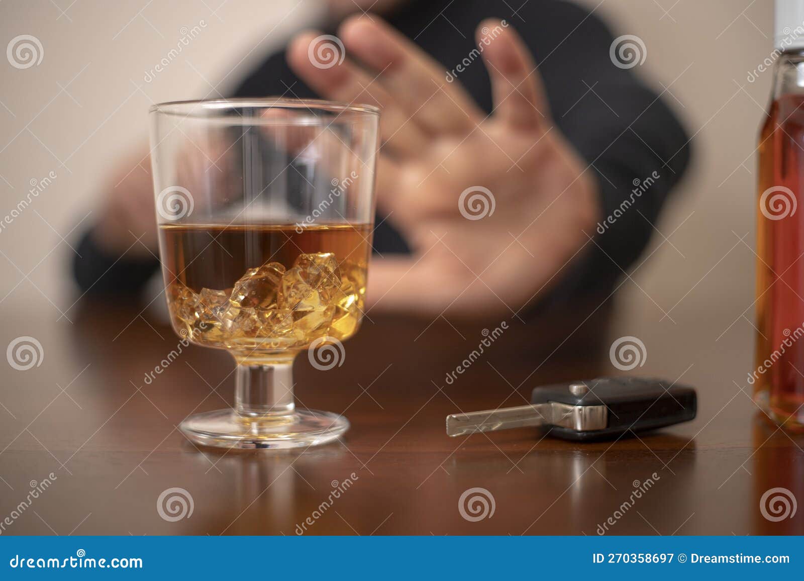 Cropped Image of Man Showing Stop Gesture and Refusing To Drink Stock ...