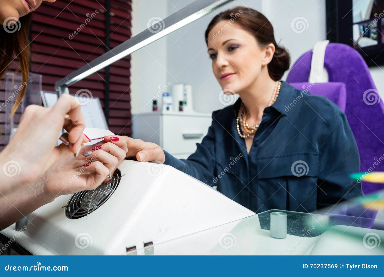 Cropped Image of Manicurist Performing Manicure on Client S Hand Stock ...