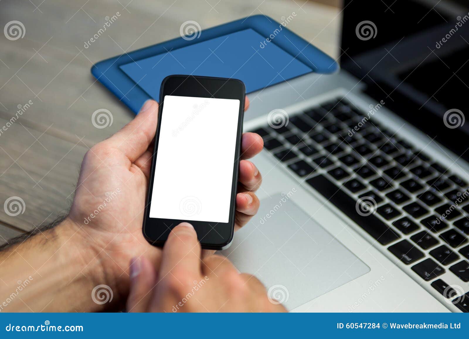 Cropped Image of Person Using Mobile Phone Stock Photo - Image of desk ...