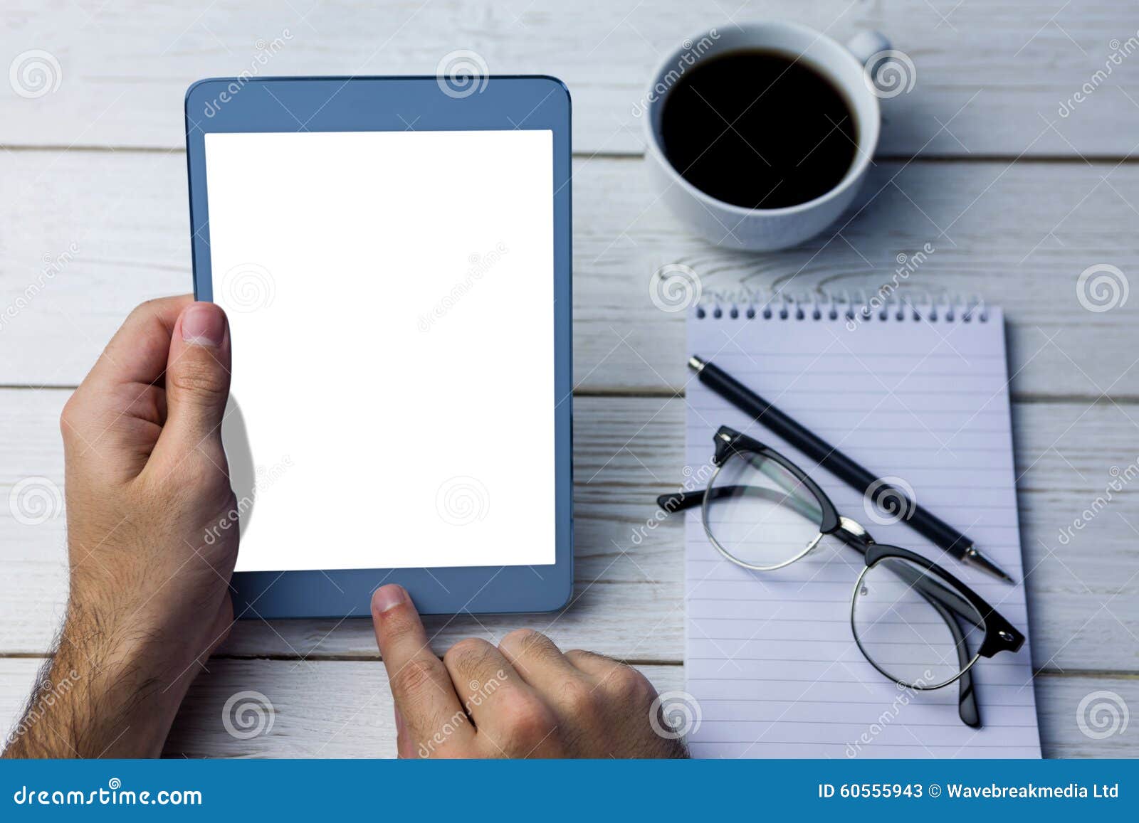 Cropped Image of Person Using Tablet Computer Stock Image - Image of ...
