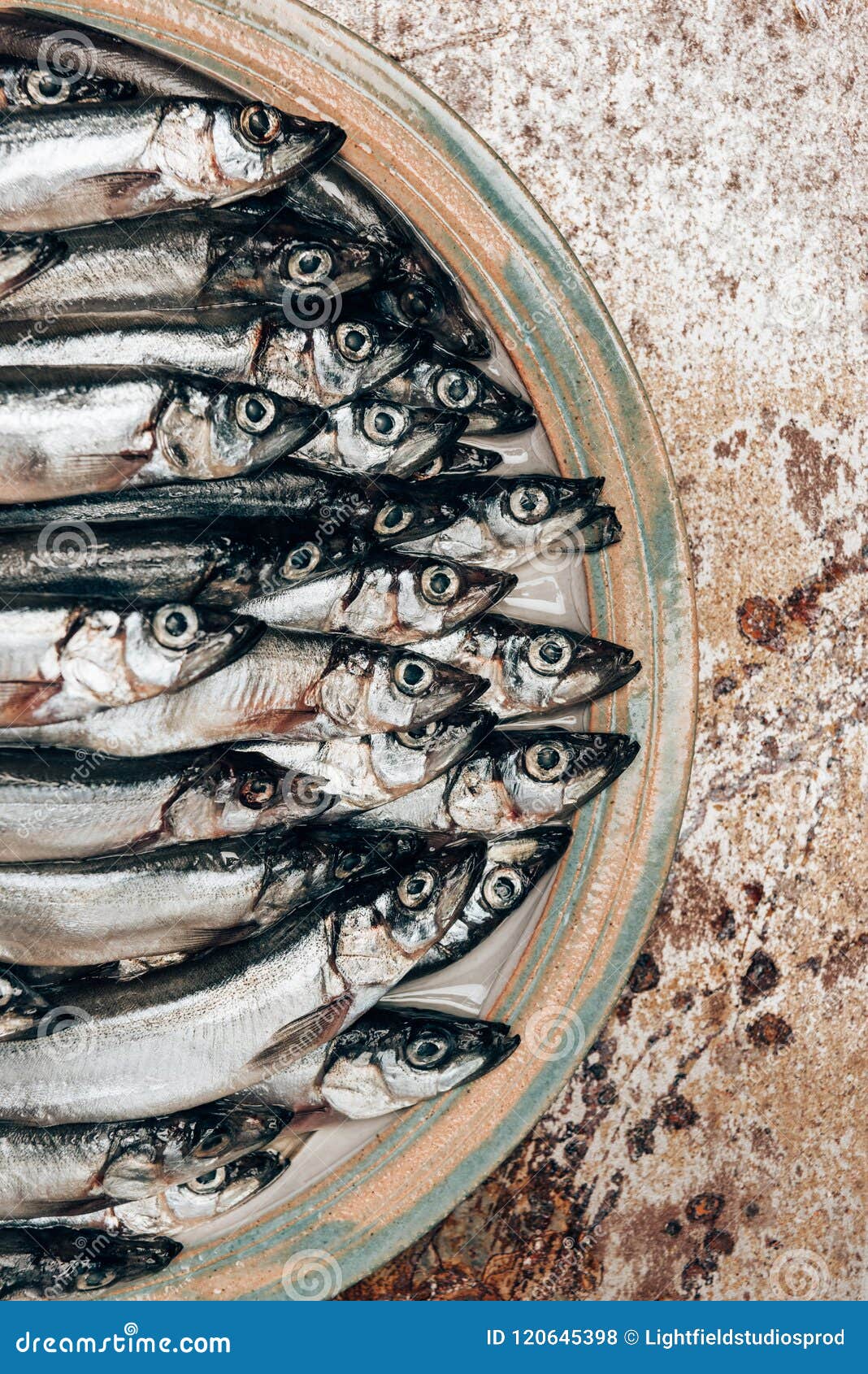 Cropped Image of Pile of Fish on Plate Stock Photo - Image of marine ...