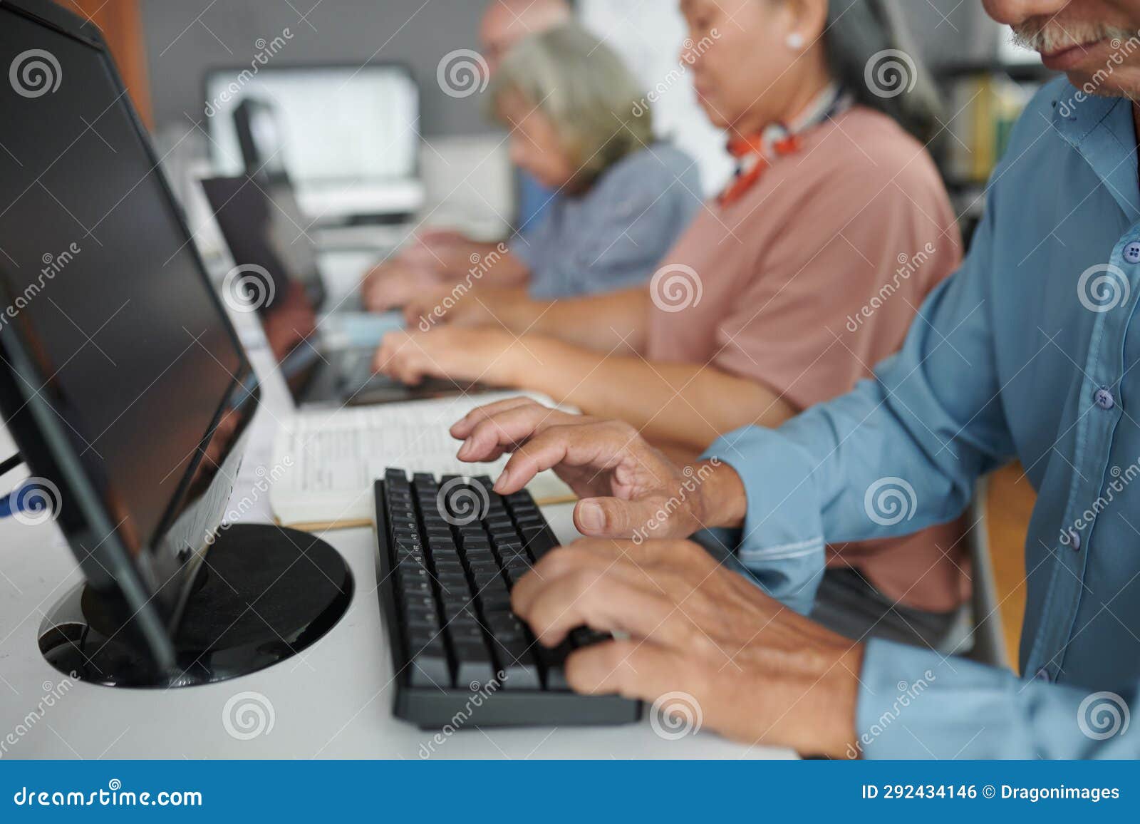 Seniors Attending Computer Class Stock Photo - Image of student, learn ...