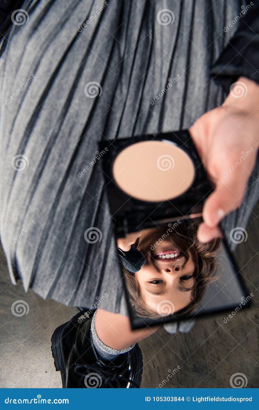 Kid with pressed powder stock photo. Image of preschooler - 105303844