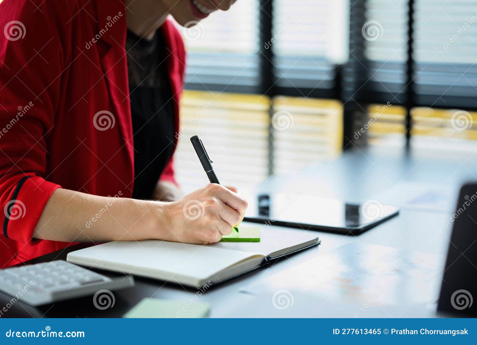 Cropped Image of Woman Worker Making Important Notes, Planning daily ...