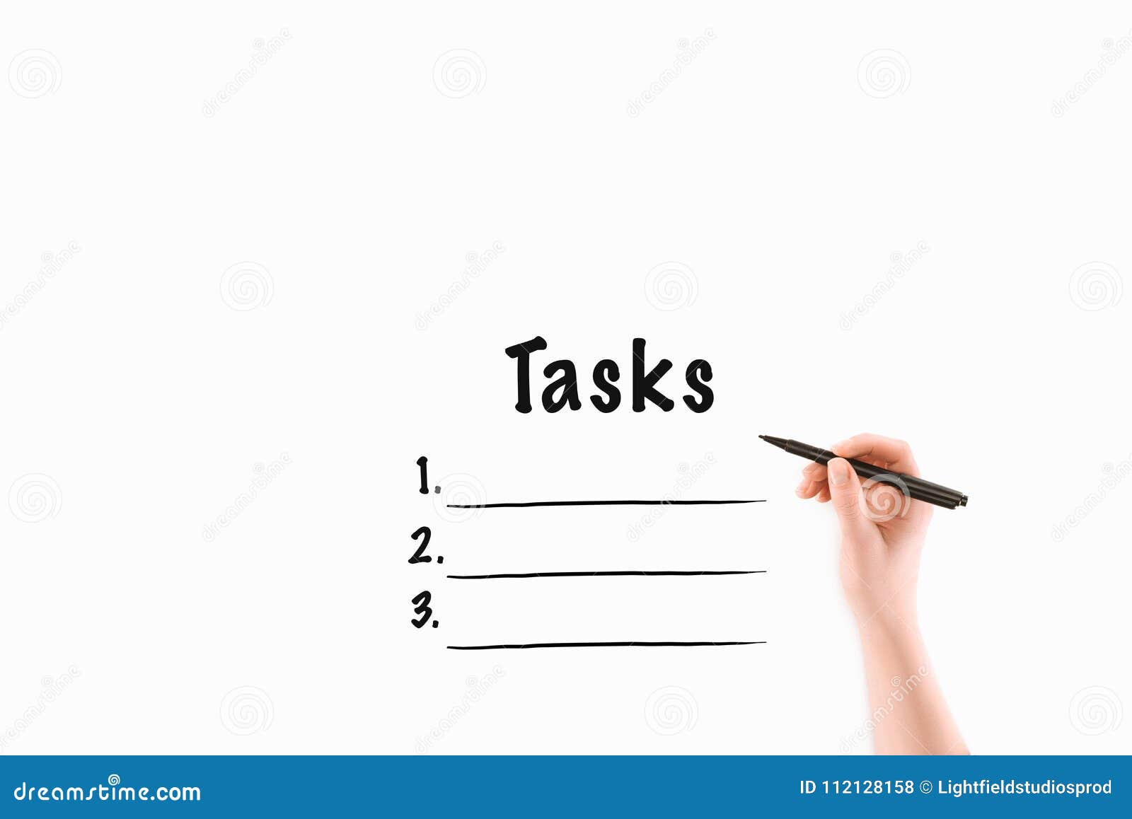 Cropped Image of Woman Writing Tasks Inscription Stock Photo - Image of ...