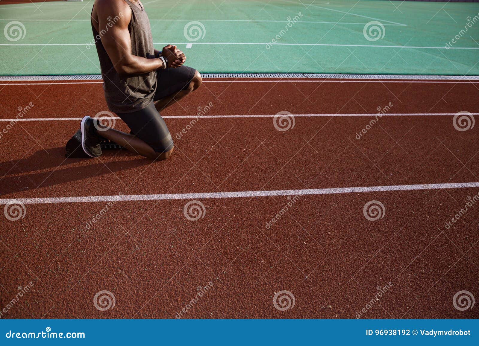 Cropped Image of a Young Athletic Man on Track Stock Photo - Image of ...