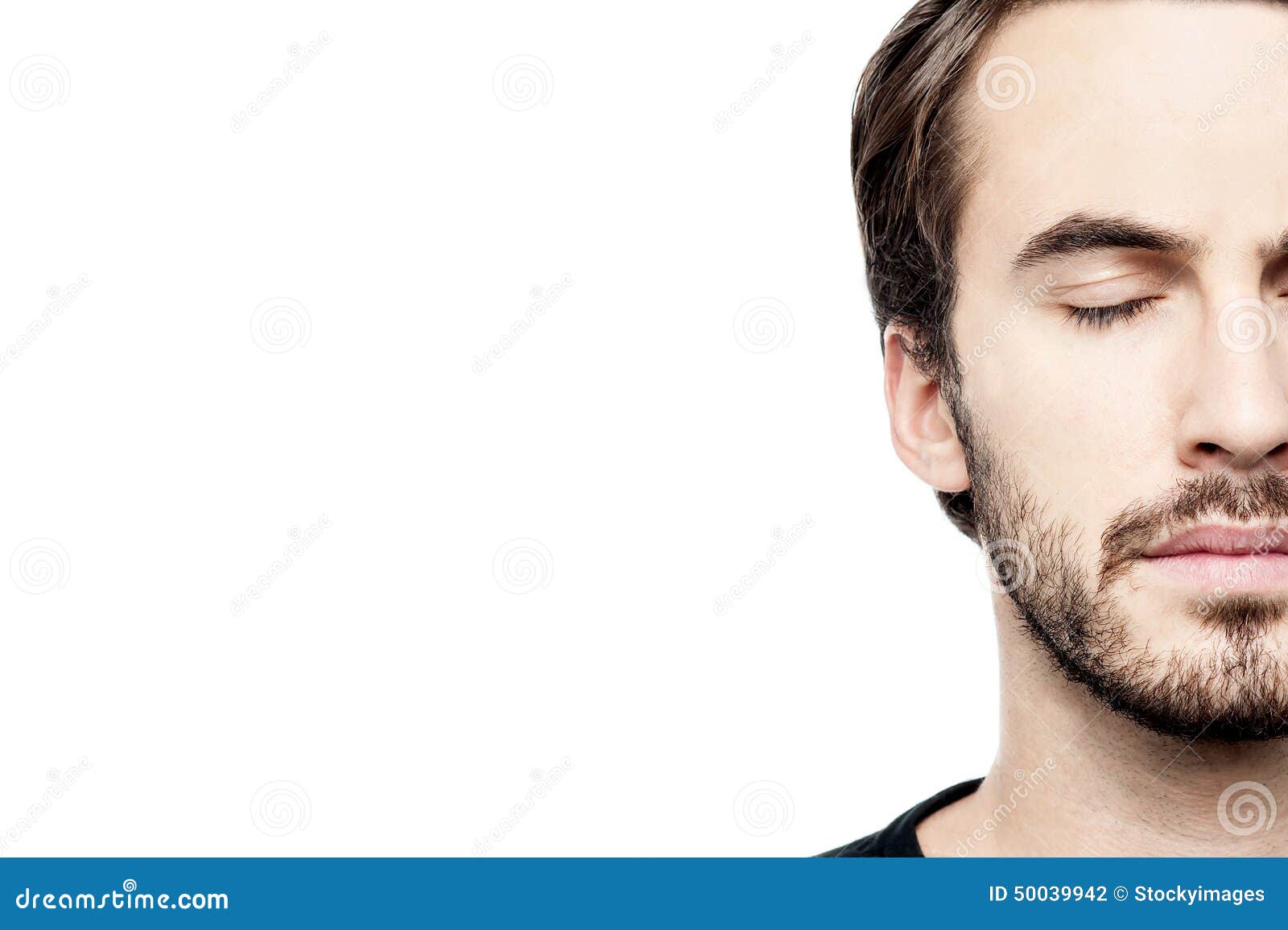 Cropped Image of Young Man Face Stock Photo - Image of head, young ...