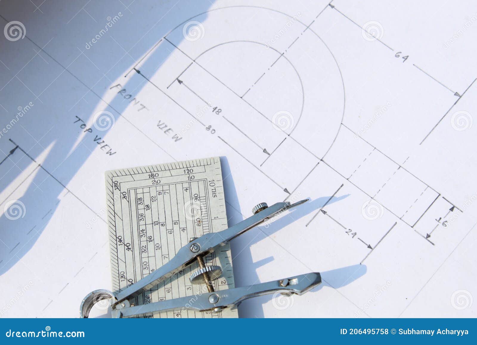 Cropped and Part View of Civil Engineering Plans and Diagrams with ...