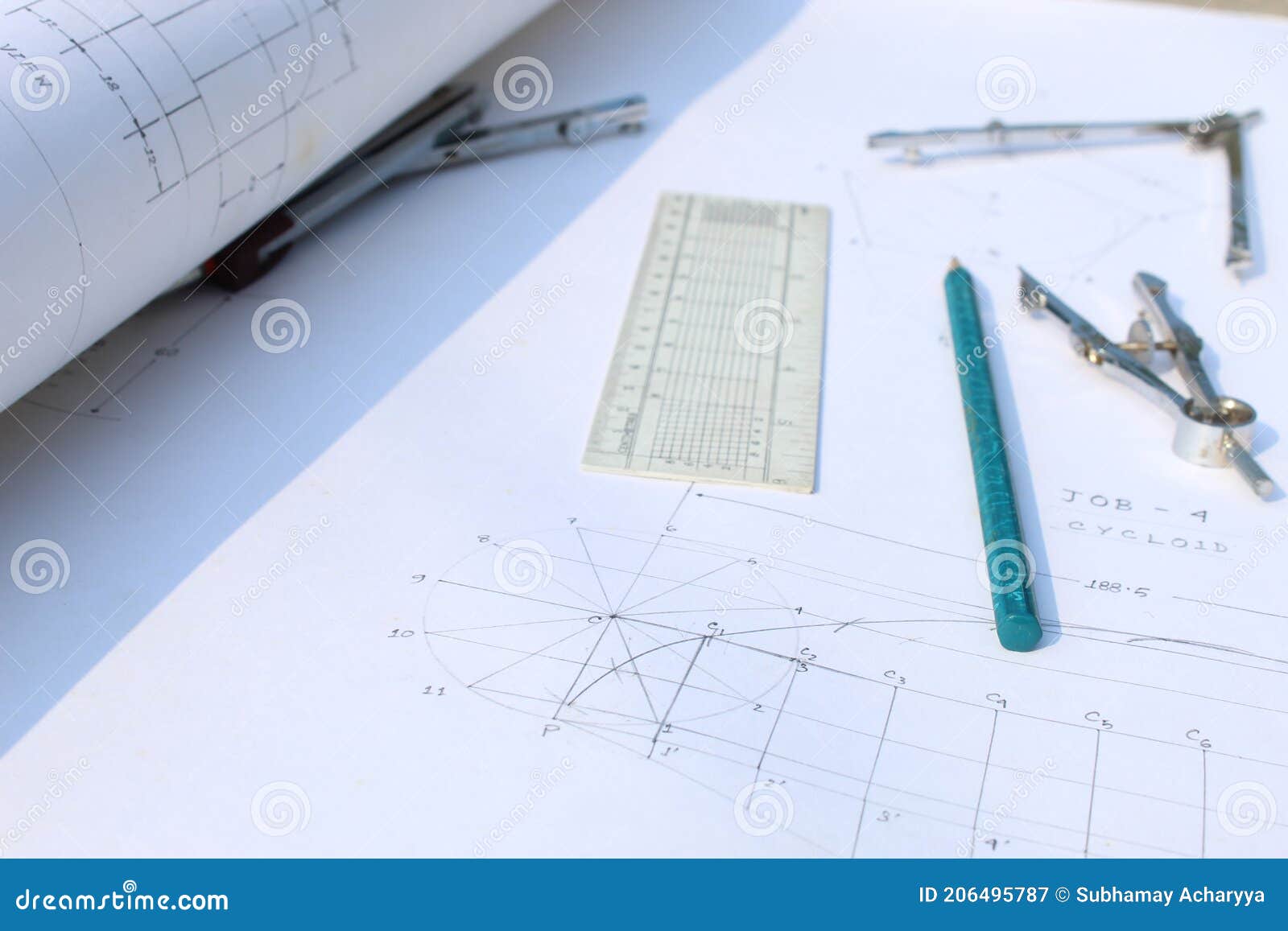 Cropped and Part View of Civil Engineering Plans and Diagrams with ...