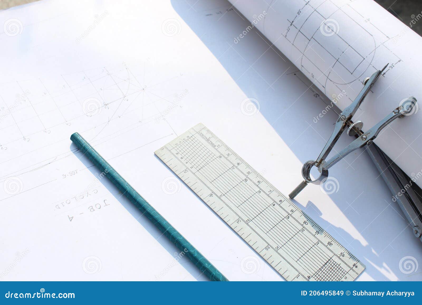 Cropped and Part View of Civil Engineering Plans and Diagrams with ...