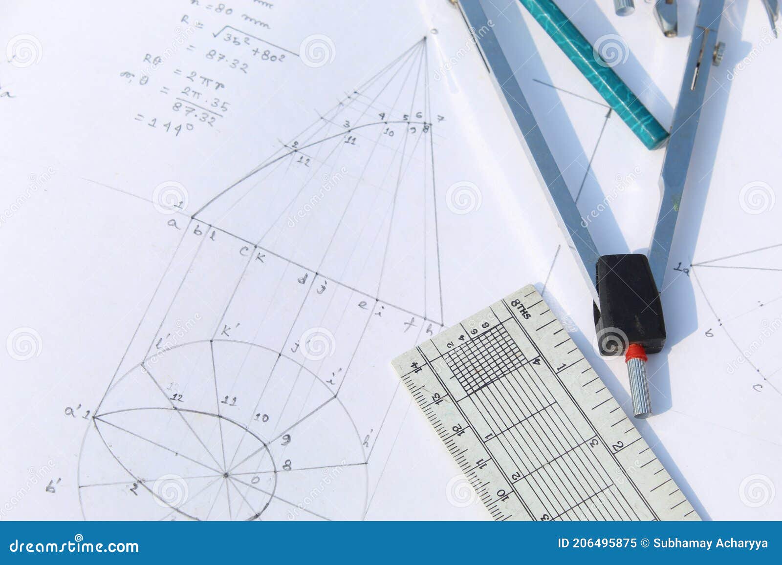 Cropped and Part View of Civil Engineering Plans and Diagrams with ...