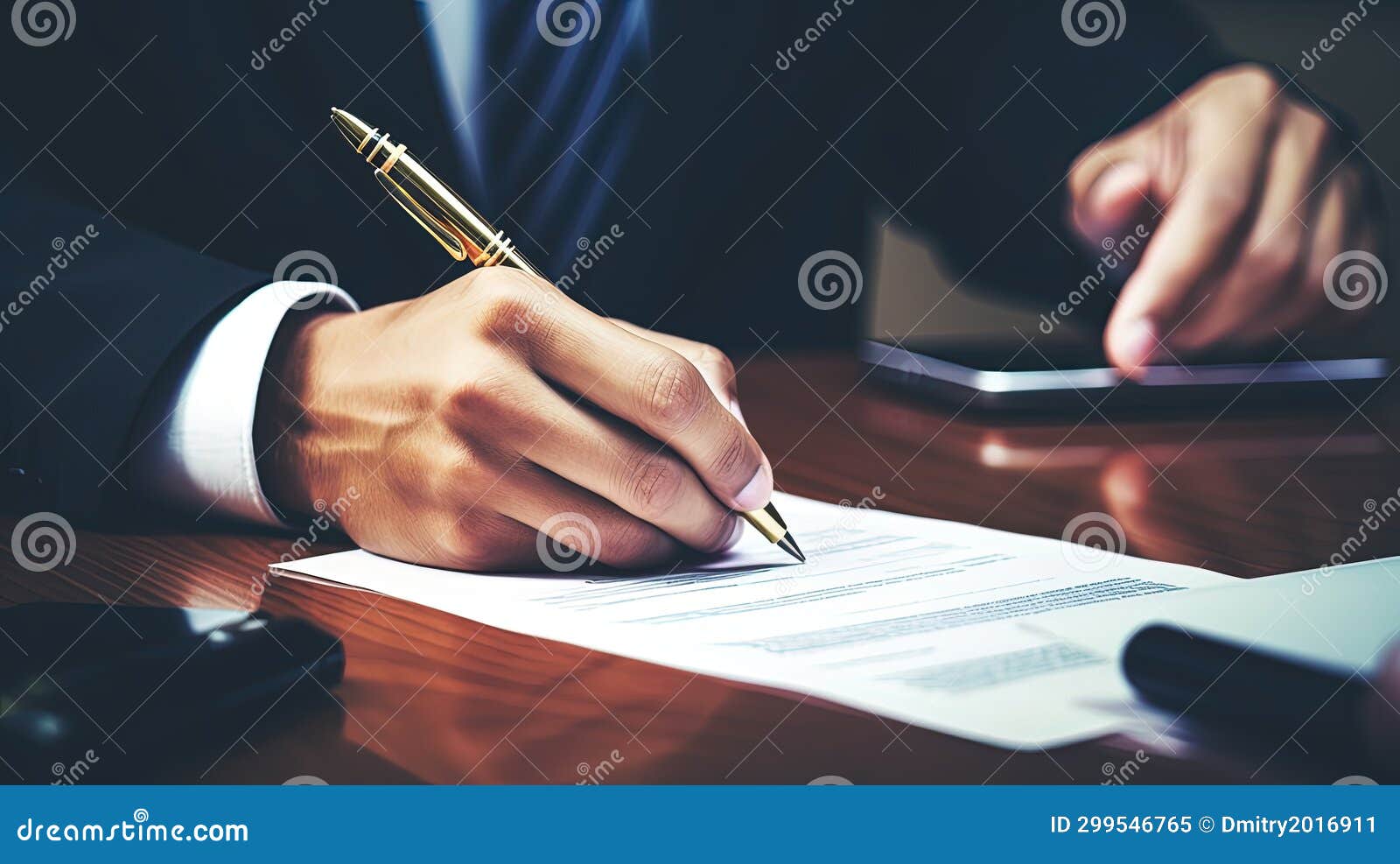 Cropped Photo of a Lawyer Signing Documents in Court Stock Illustration ...